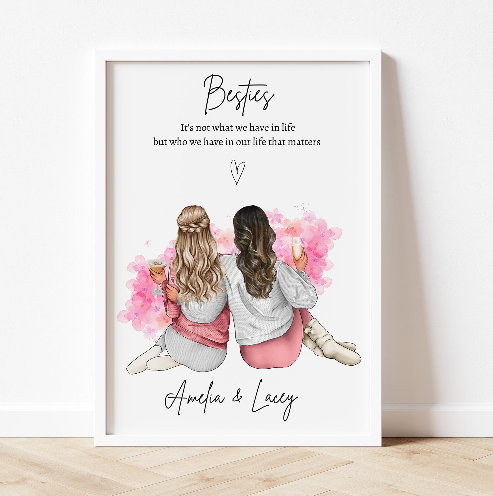 Best Friend Print Personalised Print Quote Wall Art Best - Etsy