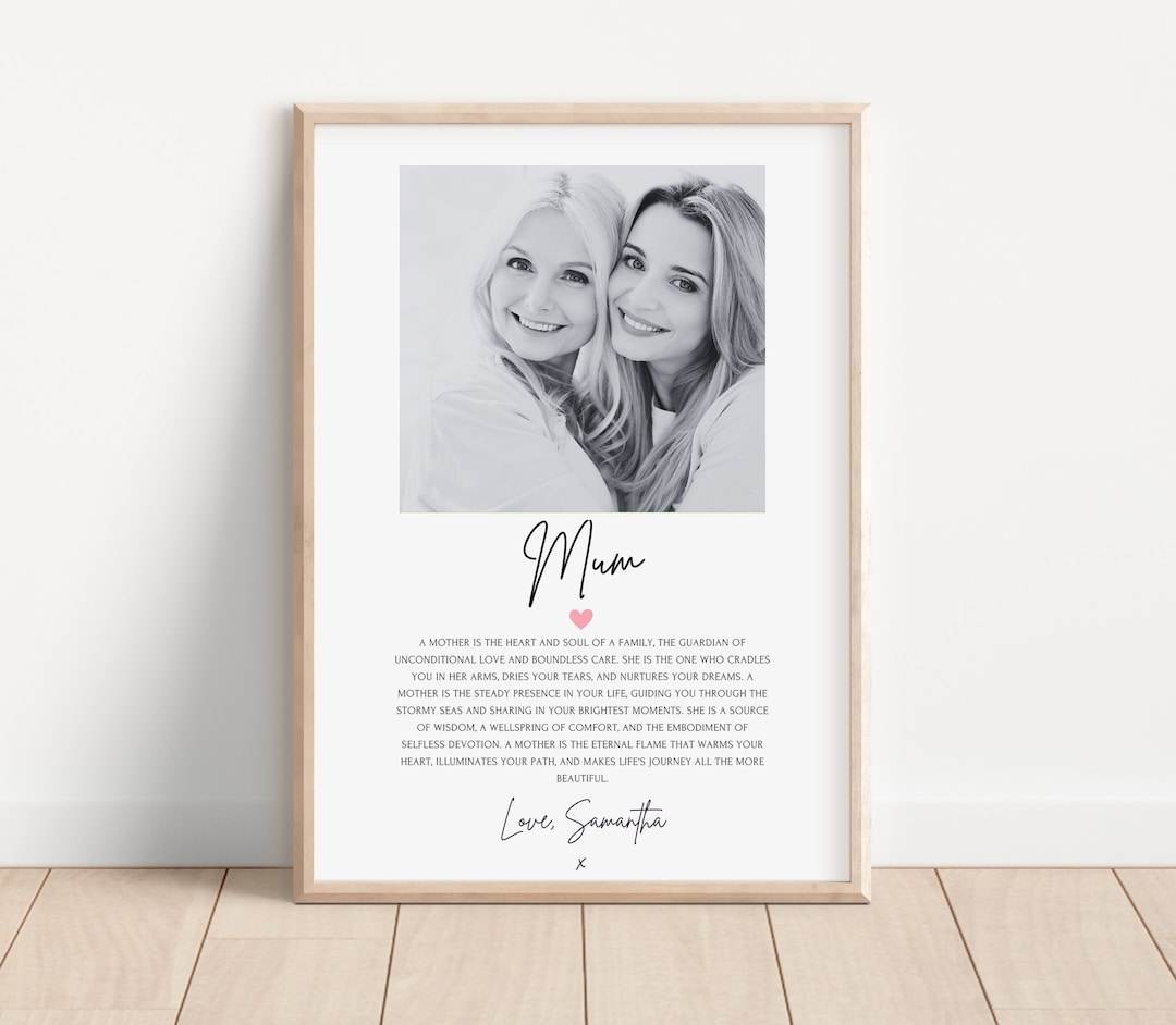 Personalised Photo Gift for Mum, Christmas Present for Mum Print ...