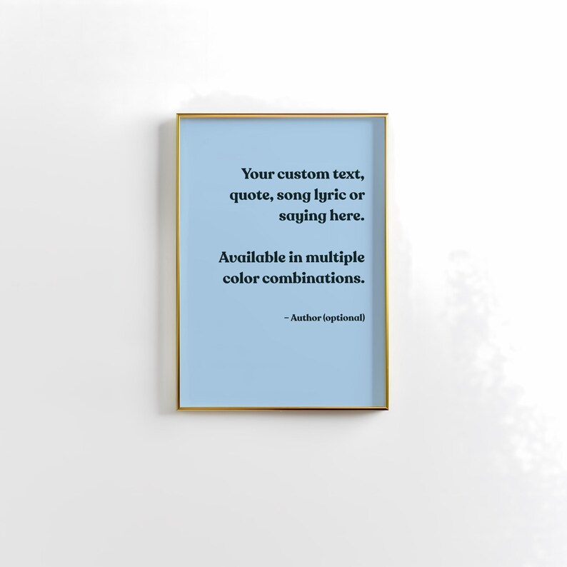 Personalised Quote Print, Custom Text Wall Art, Your Words Poster ...