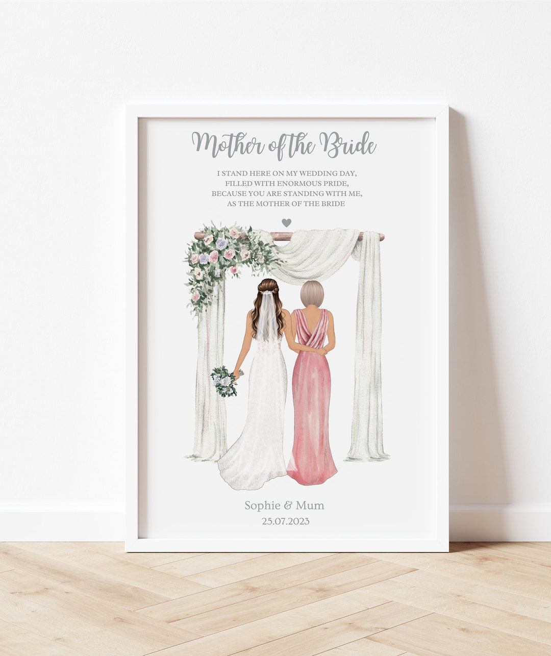 Personalized Mother of the Bride Print, Wedding Gift, Daughter Gift ...