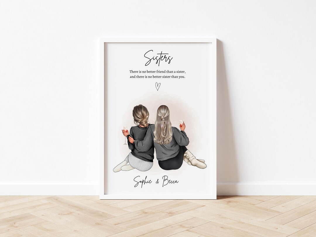 Personalised Sister Print Custom Gift for Sister Birthday Gift for Her ...