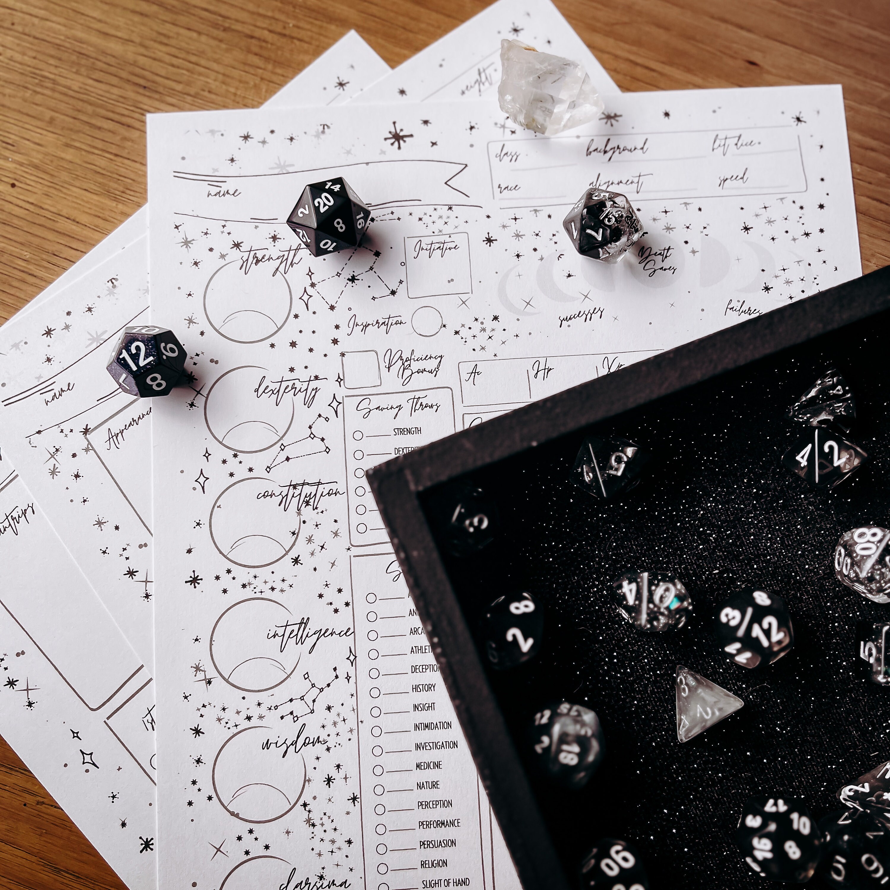 Starry Player Character Sheet D&D 5e, Dnd Player Sheet, Printable Pdf ...