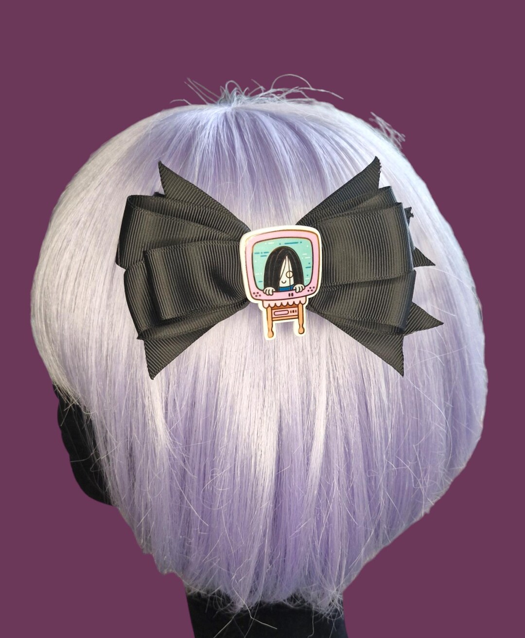 Samara Hair Bow: Handmade Horror Movie Brooch, the Ring Halloween ...