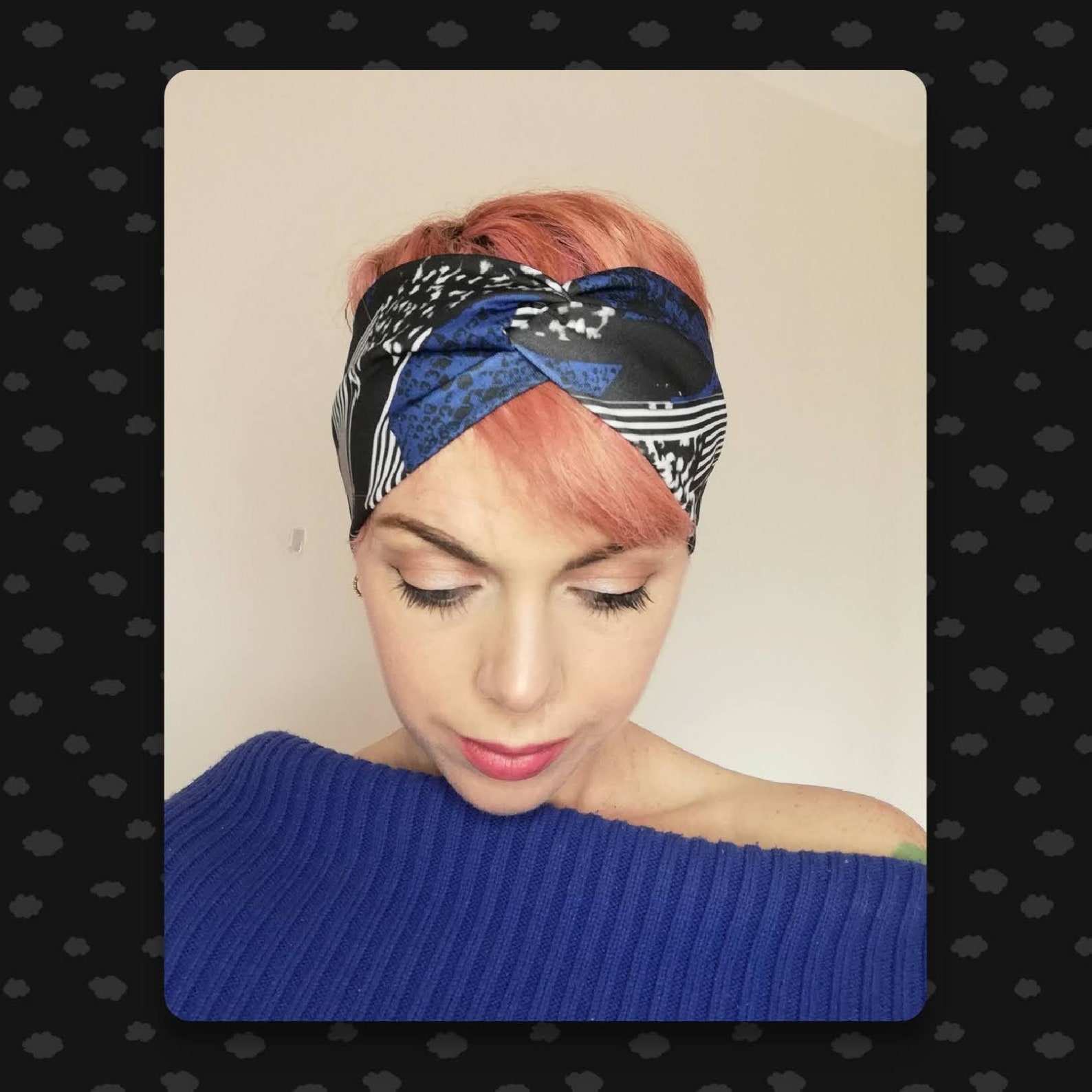1980s Abstract Print Headband,80s Headband,vintage Style Headband ...