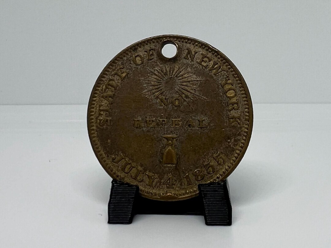 1850s New York State Temperance Medal / Token - Vintage, Original ...
