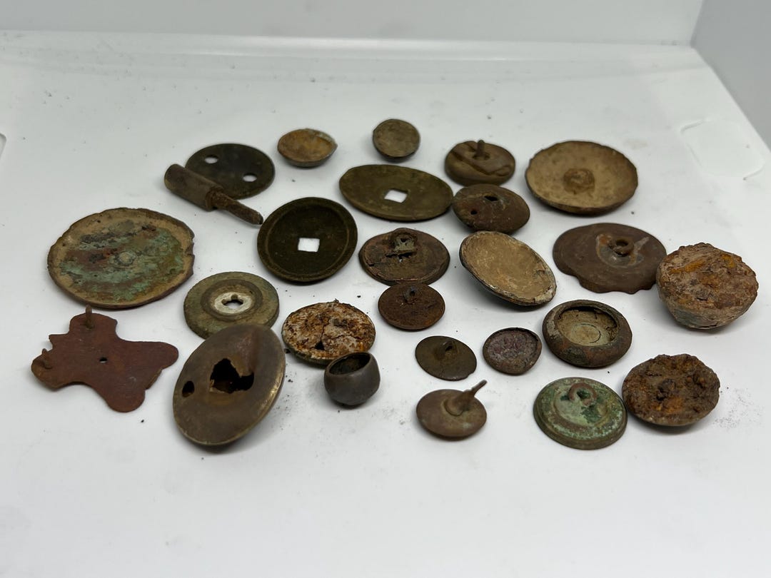 Mixed Lot of Antique Buttons, Button Backs & Other Relics Dug in New ...