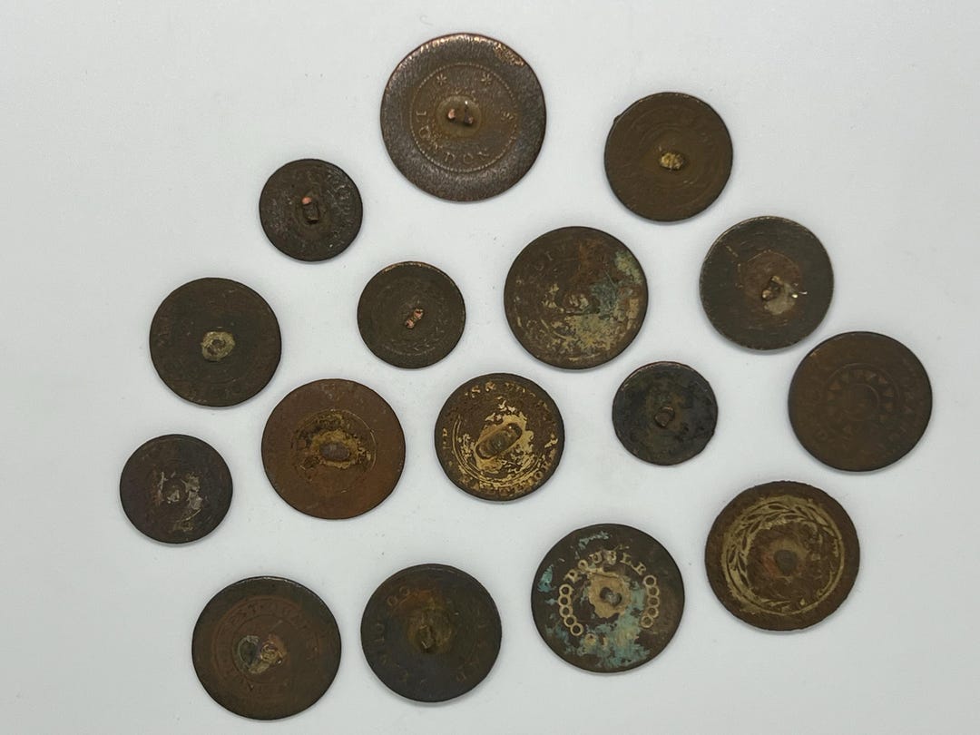 Lot of 1700s - 1800s Colonial Flat Buttons W/ Backmarks - Etsy