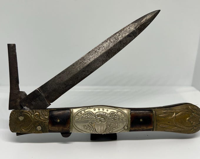1850s Civil War Era Patriotic Folding Sheffield Pocket Knife Stamped J ...
