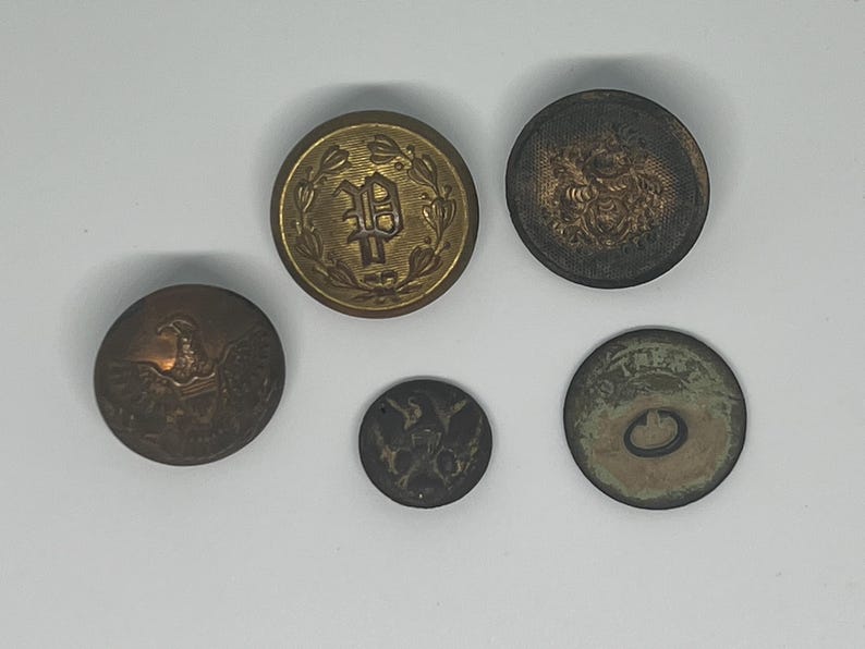 1800s Early 1900s Button Lot. Civil War, Indian War, Police, Flat ...