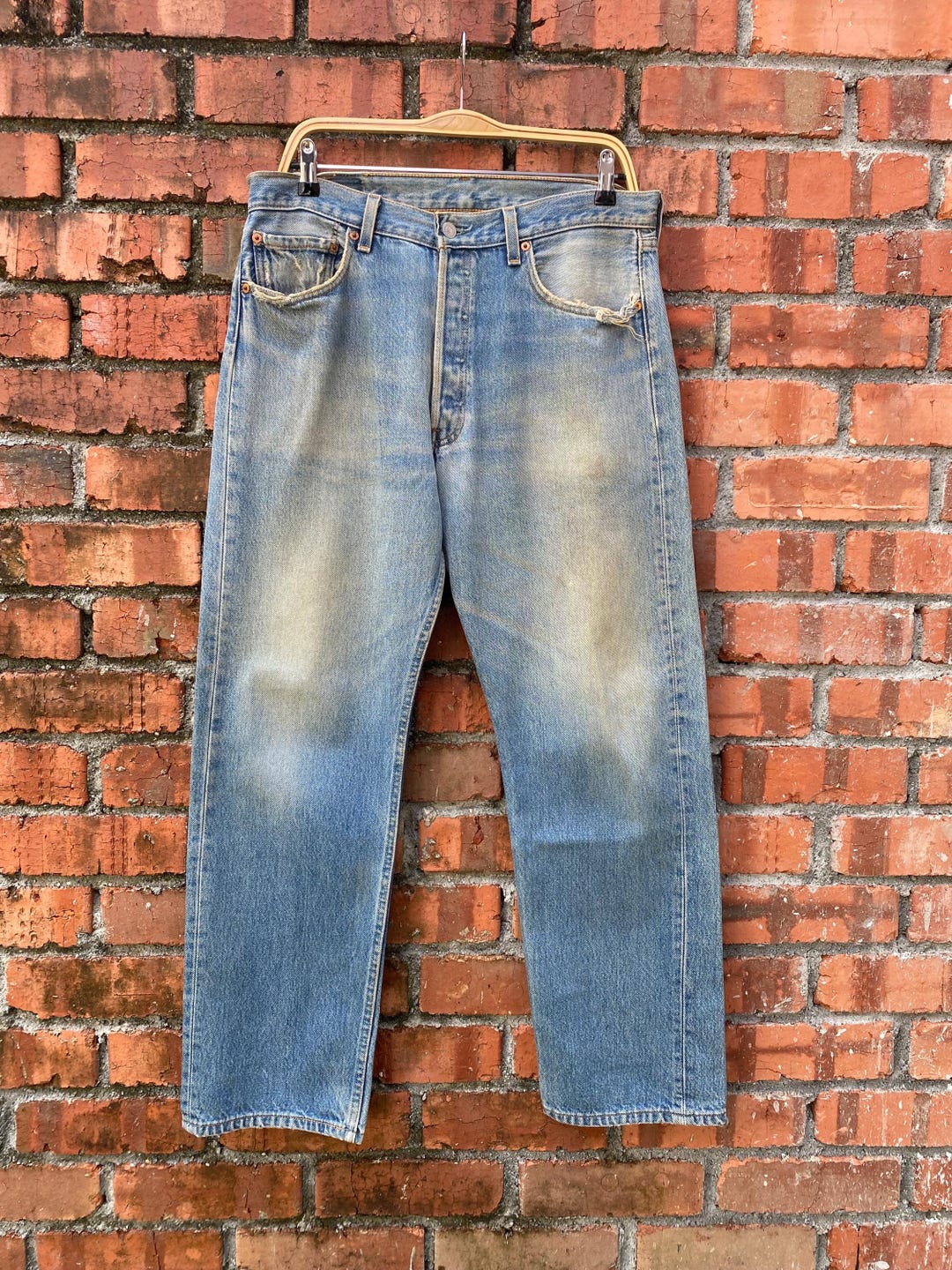 W34x30 Vintage Levi's 501 Made in USA Faded - Etsy