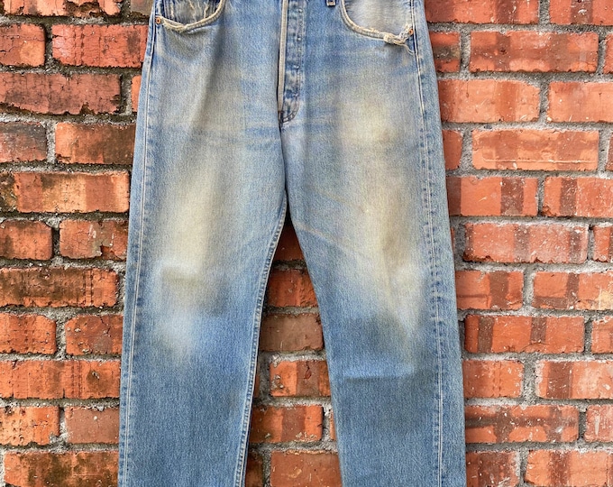 Vintage 80s LEVIS 501 Whiskered Medium Wash Button Fly Jeans | Made in ...