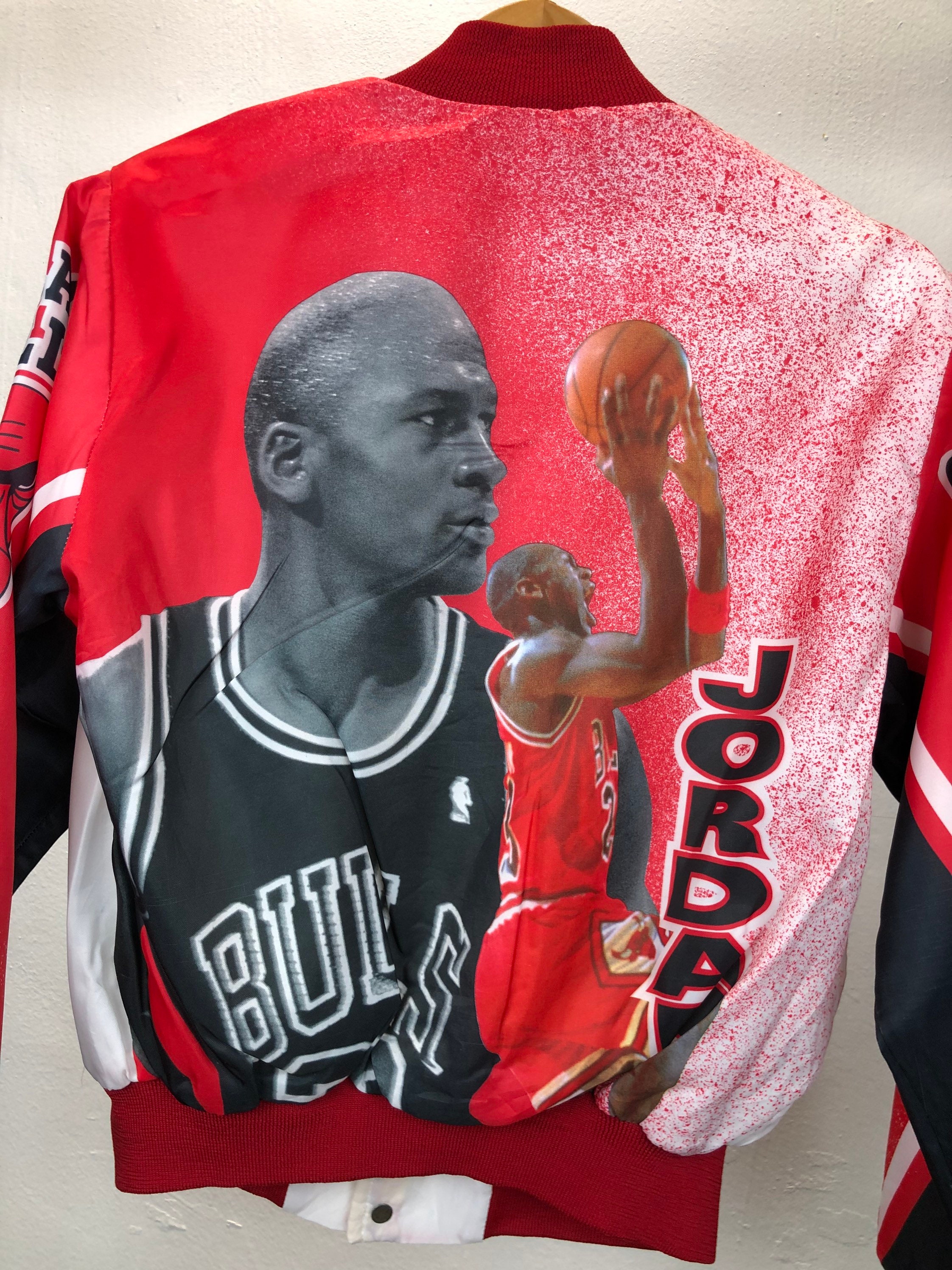 Vintage 90s Michael Jordan Jacket Rare Overprint - Etsy