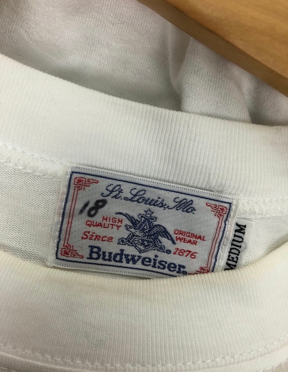 rare budweiser logo 90s king of beer shirt - Gem