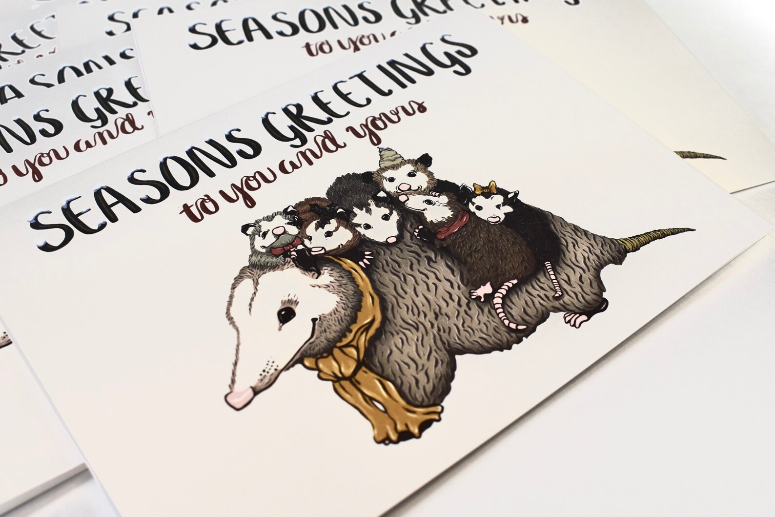 Cute Opossum Holiday Card Set | 10 Card Set With Envelopes | Animal ...