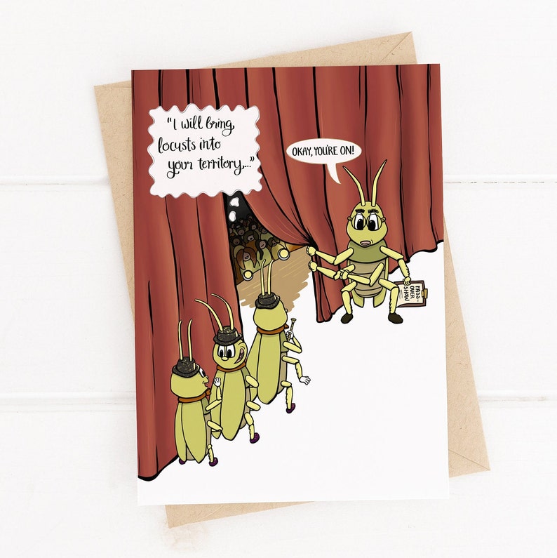Funny Locust Passover Card | Jewish Holiday | Hand Drawn Greeting Card ...