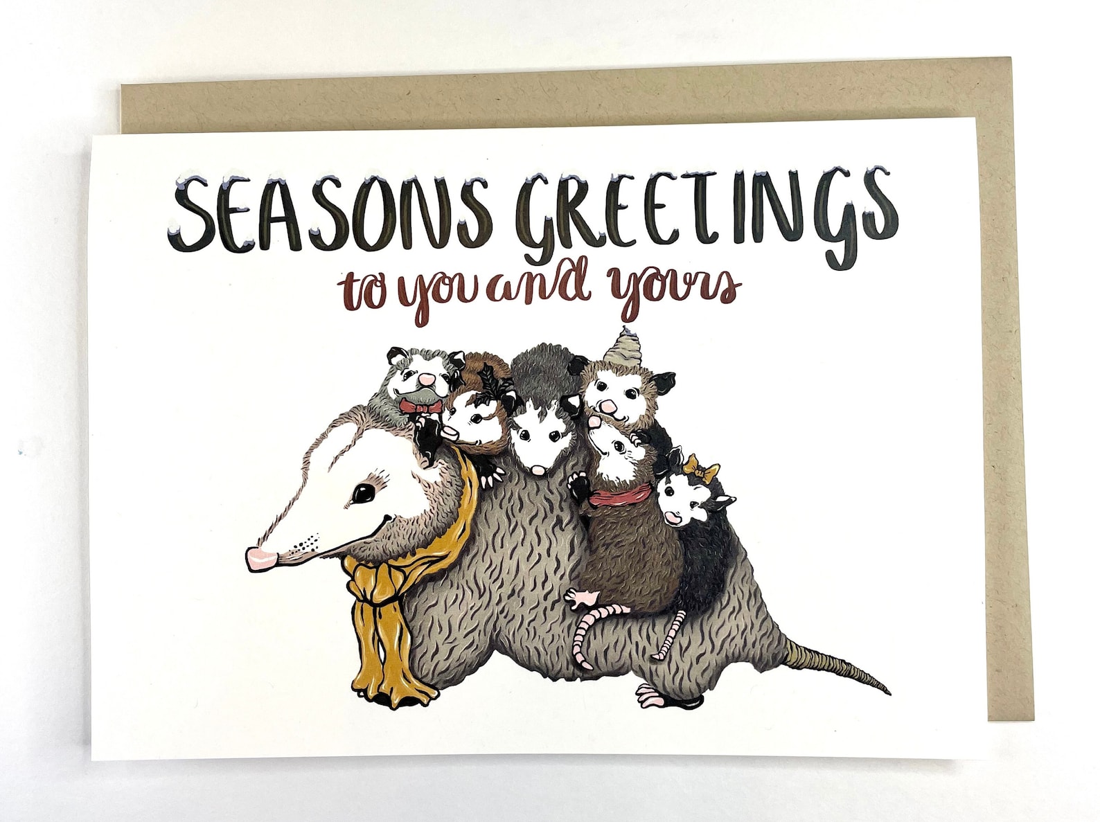 Cute Opossum Holiday Card Set | 10 Card Set With Envelopes | Animal ...