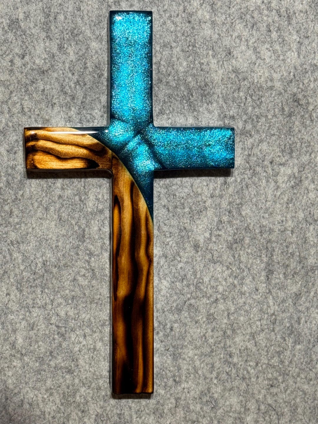 Wood & Resin Wall Cross, First Communion Cross Gift, Epoxy Wall ...