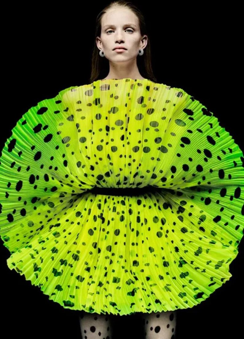 H&M Studio Innovation Circular Design Story Neon Ruffle Tulle Polka Dot ...
