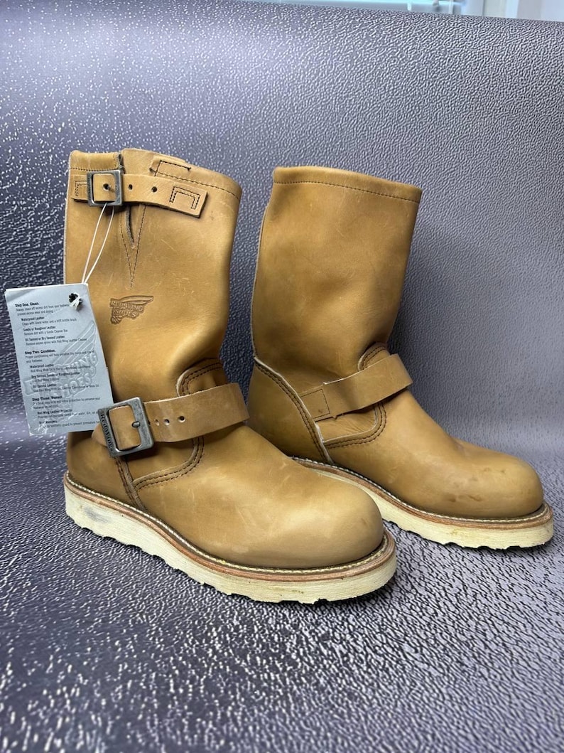 Red Wing Engineer Boots, Brown Leather Moto Biker Style, US Men's 5.5 ...