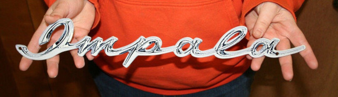 1958 Chevrolet Impala Script Metal Wall Sign - Etsy