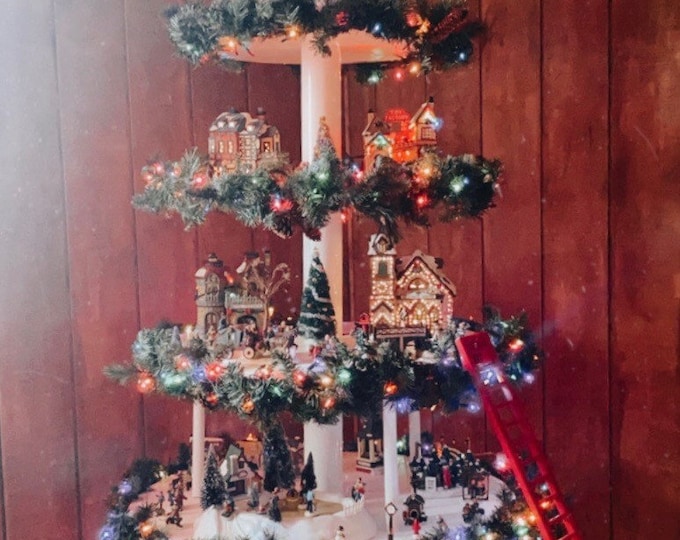 Christmas Village Display Tree With Shelves Can Be Used for - Etsy