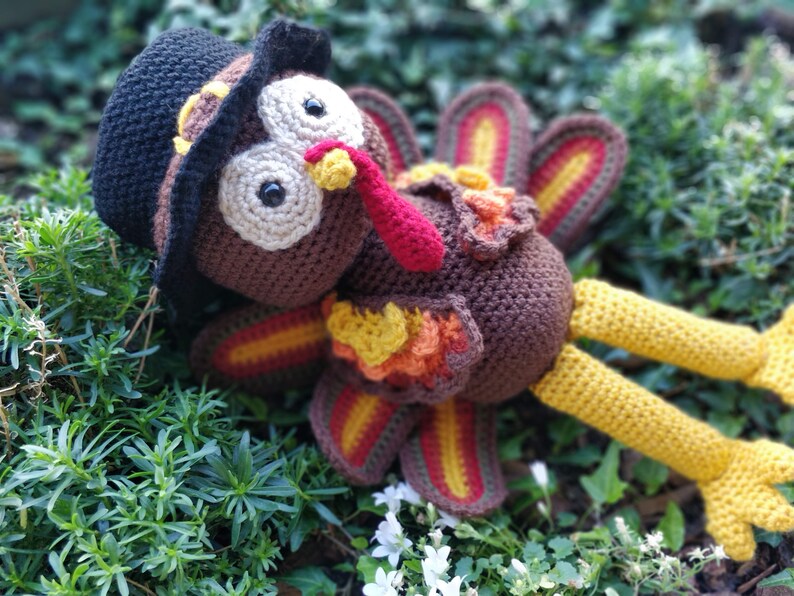 PATTERN Thanksgiving Turkey Crochet Amigurumi Doll With - Etsy