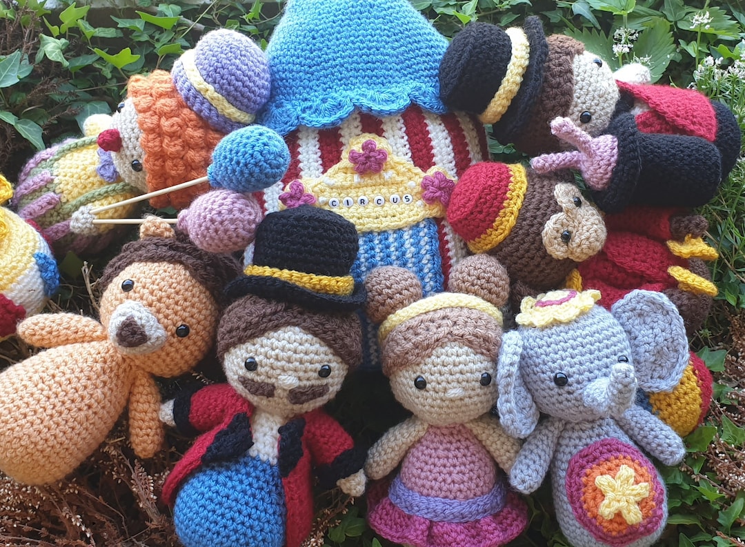 PATTERN ONLY Circus Set Ballerina Clown Elephant Lion Tamer Magician ...