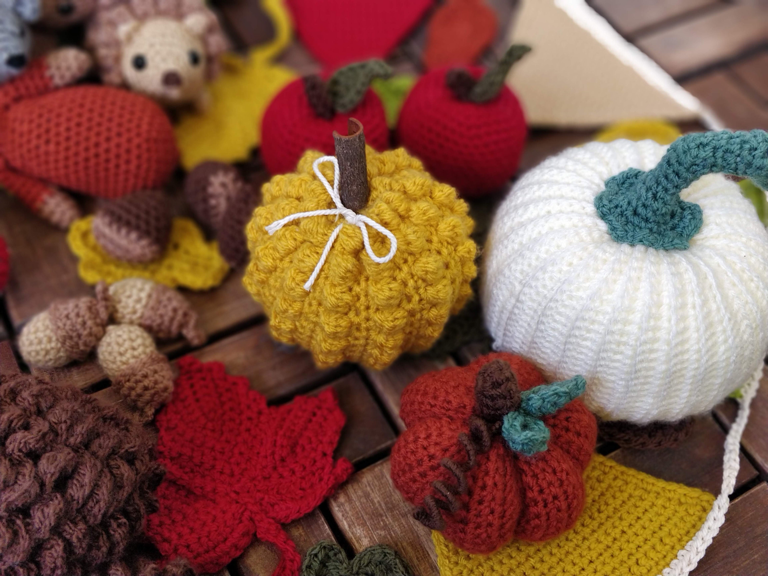 PATTERN Fall Autumn Amigurumi Crochet Pumpkin Acorn Chestnut | Etsy