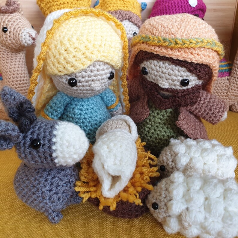 PATTERN ONLY Nativity Scene Mary Joseph Jesus Donkey Sheep Melchior ...