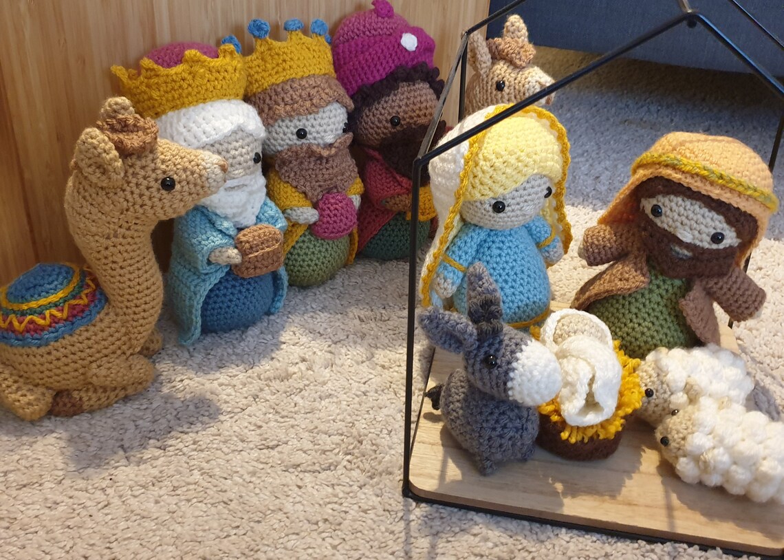 PATTERN ONLY Nativity Scene Mary Joseph Jesus Donkey Sheep Melchior ...