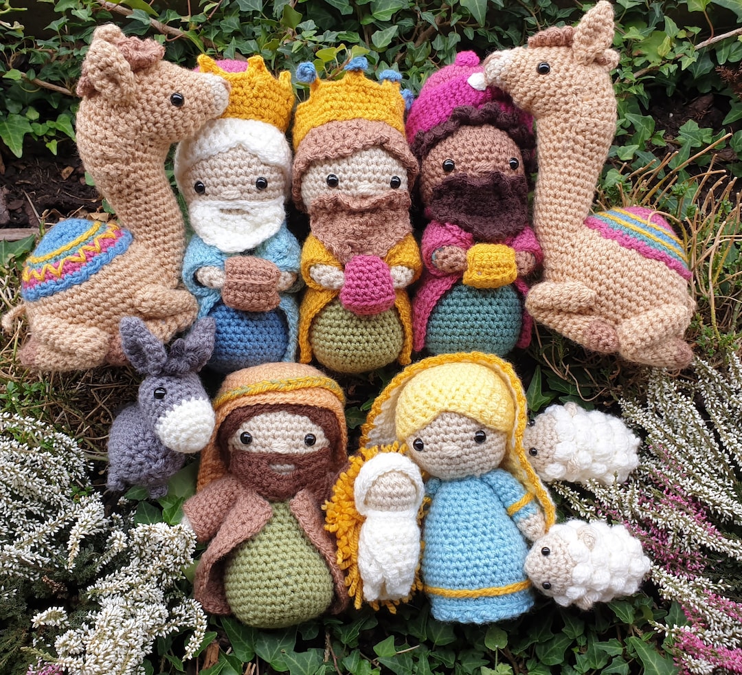 PATTERN ONLY Nativity Scene Mary Joseph Jesus Donkey Sheep Melchior ...