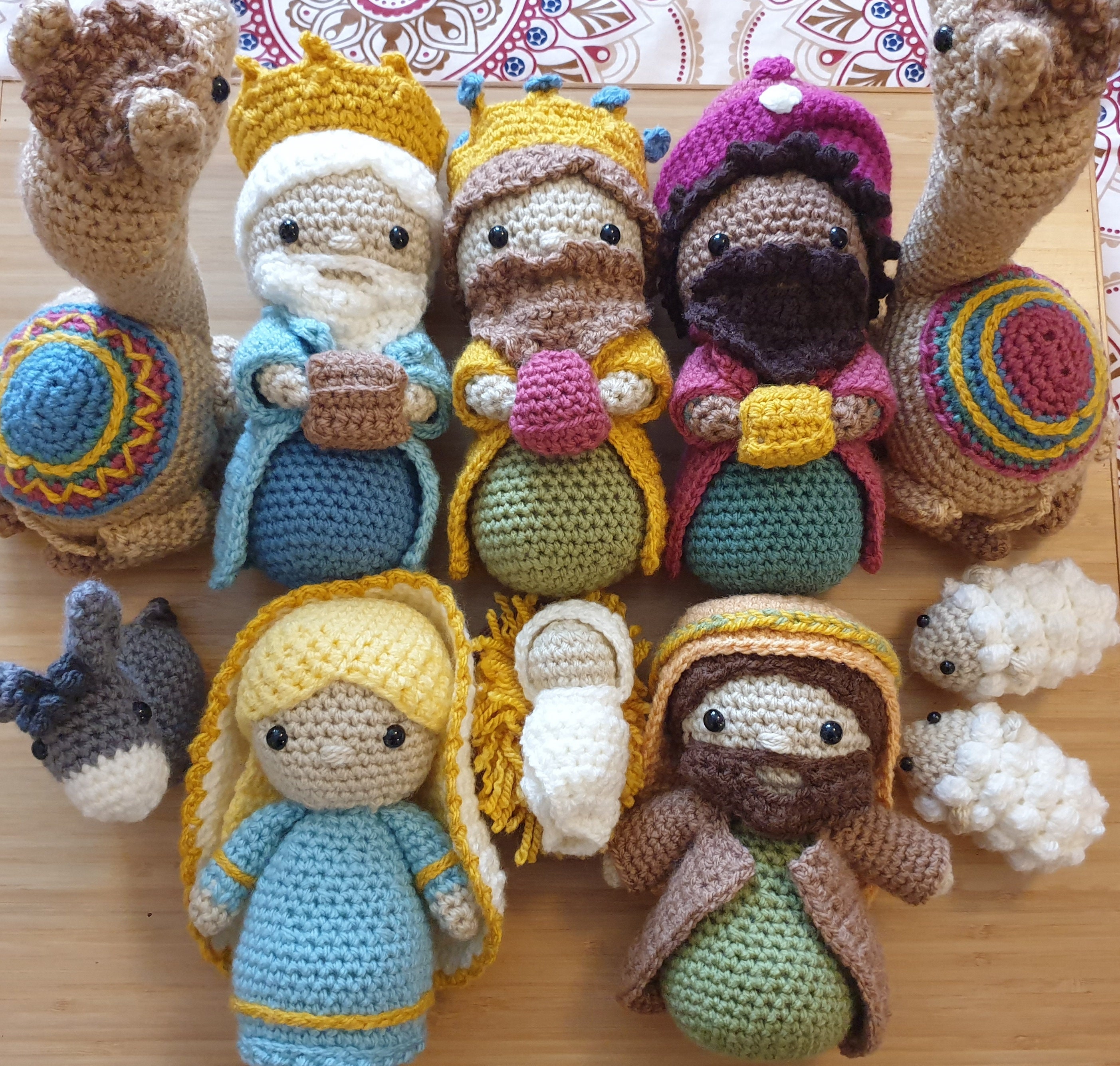 PATTERN ONLY Nativity Scene Mary Joseph Jesus Donkey Sheep Melchior ...