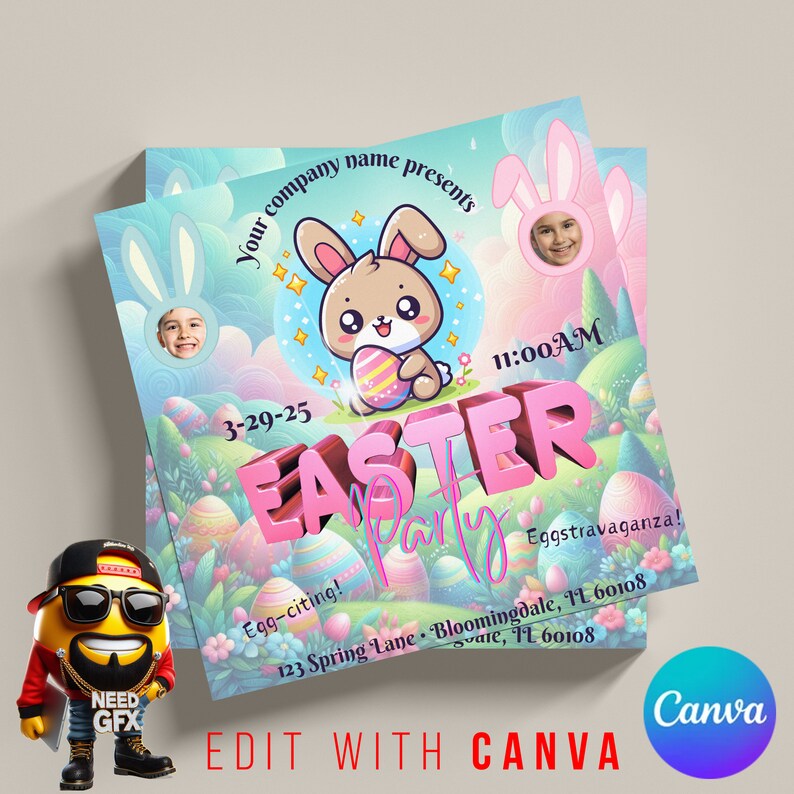 Editable Easter Party Flyer | Spring Event Flyer, Easter Egg Hunt ...