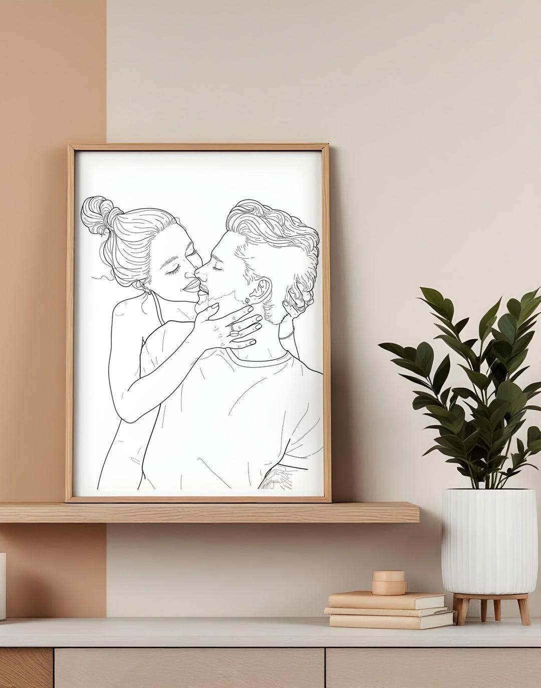 Custom Line Art 70th Birthday Portrait From Photo. Custom Portrait ...