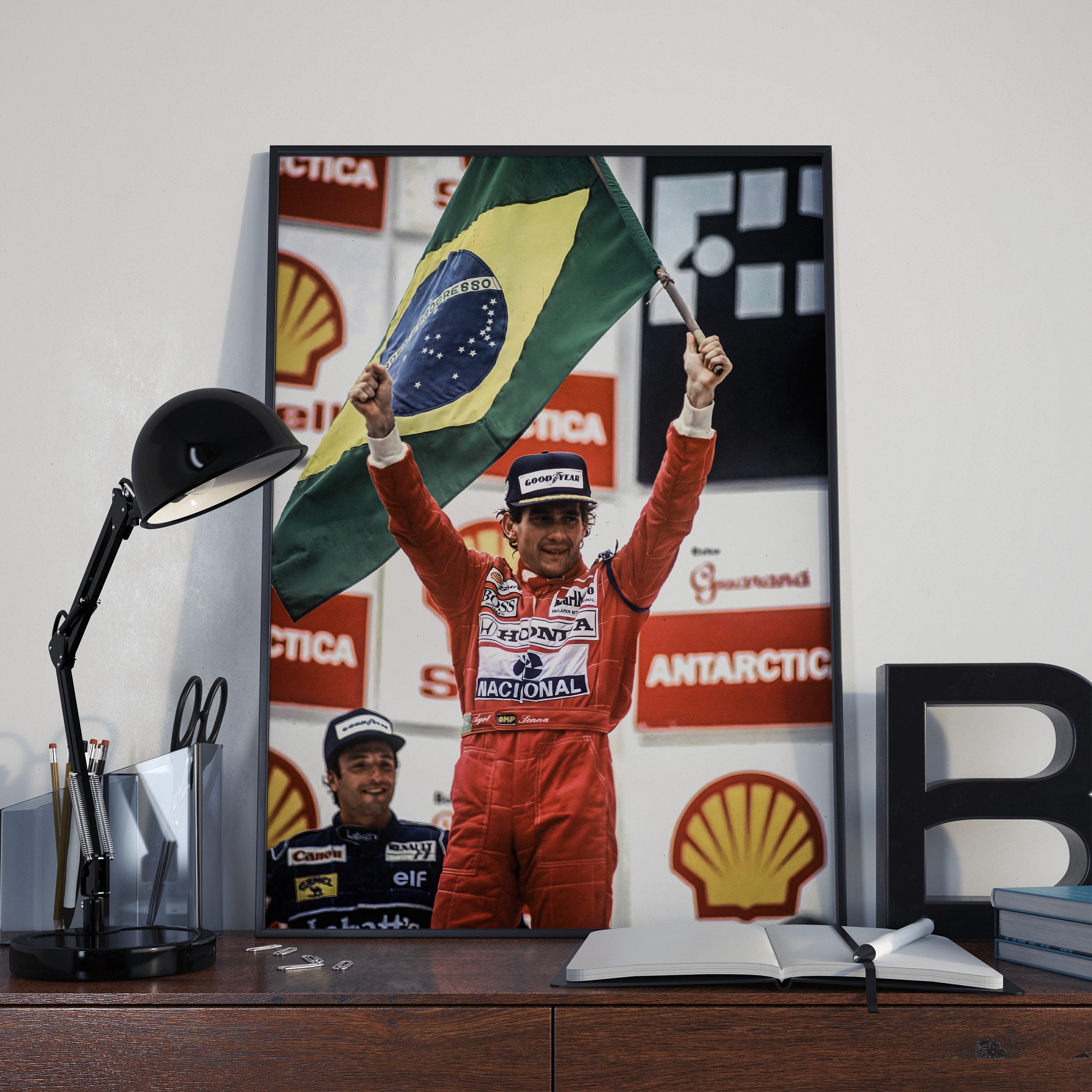 Ayrton Senna Mclaren Brasil GP 1991 Podium Formula 1 F1 Legend GOAT Poster