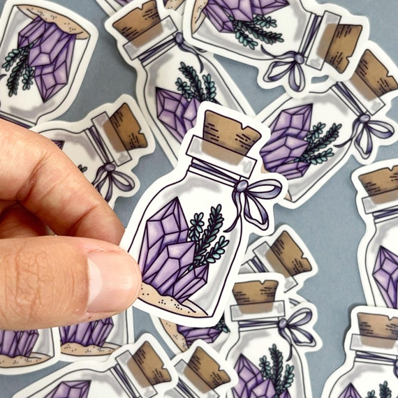 Clear Background Bottle with Crystals Sticker Paper, Party & Kids ...