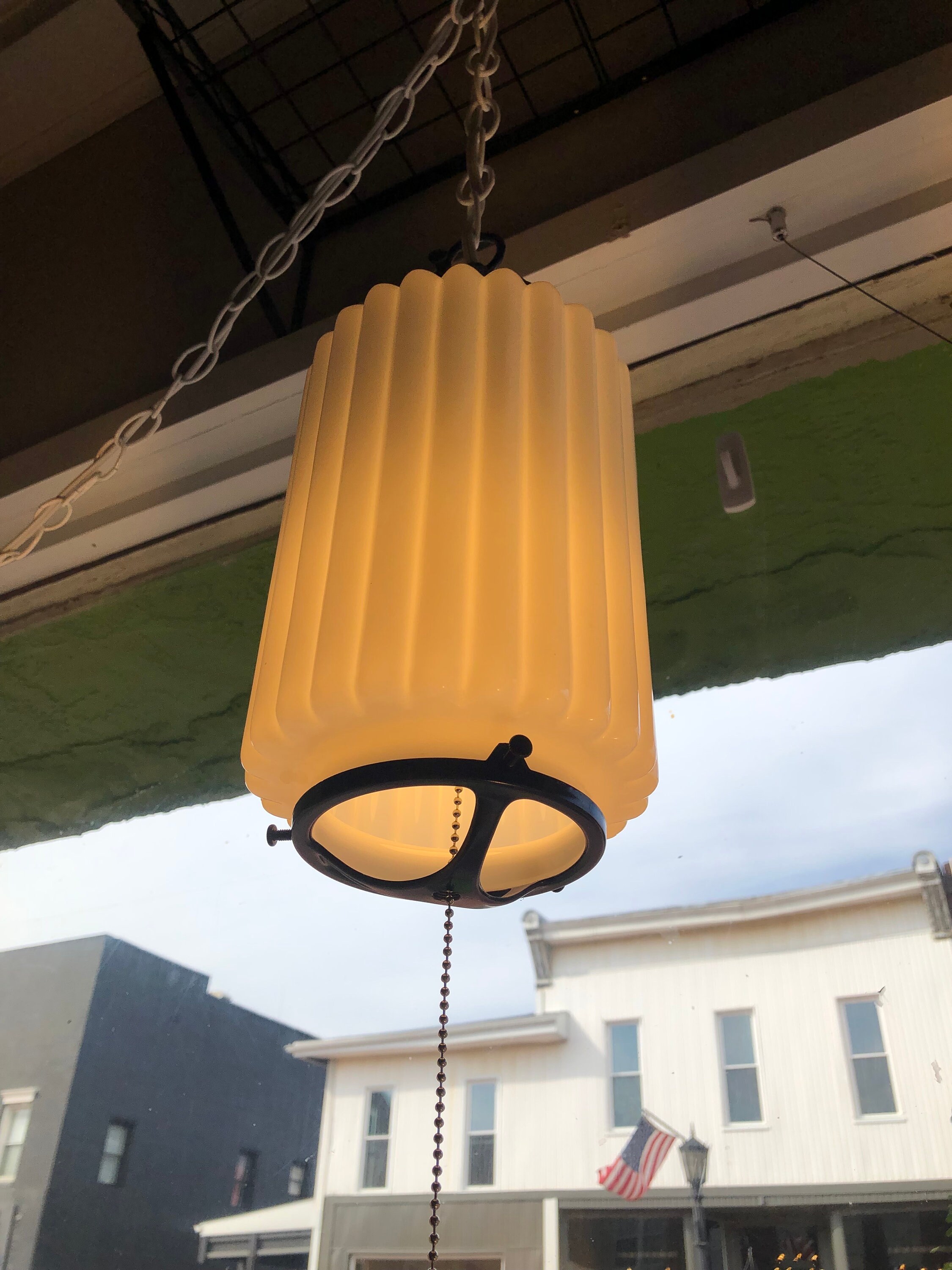 Blue Moon Art Deco Swag Lamp - Etsy