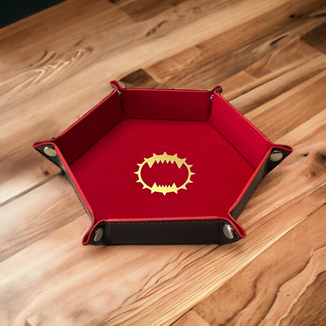 Rage Marines Army Red Folding Hexagon Dice Tray - PU Leather and Soft ...