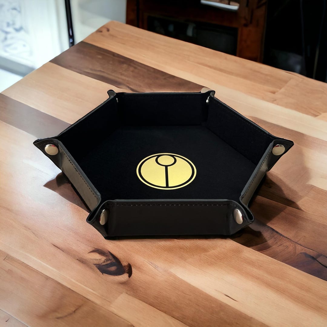 Fishmen Army Black Folding Hexagon Dice Tray - PU Leather and Soft ...