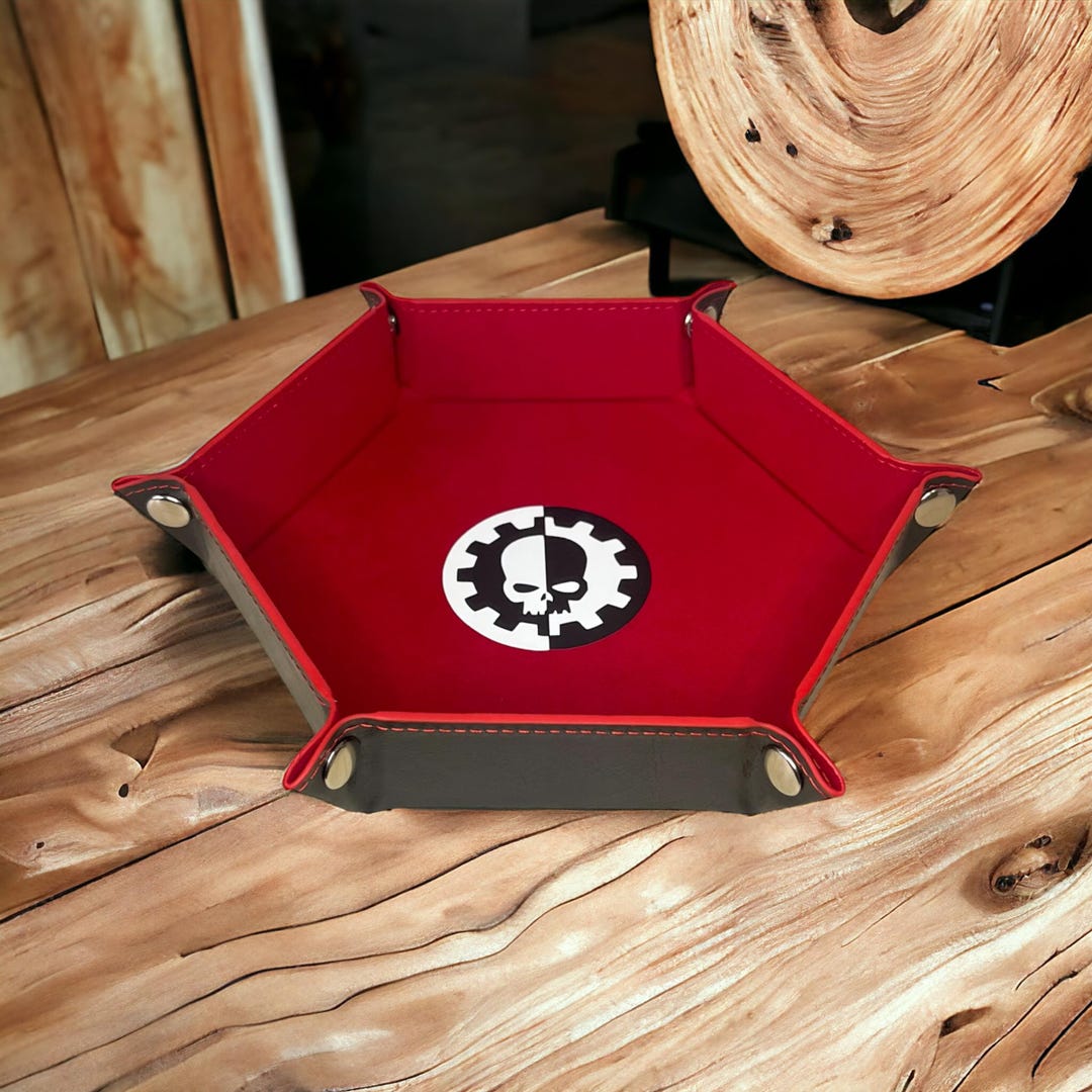 Mars Army Red Folding Hexagon Dice Tray - PU Leather and Soft Velvet - Etsy