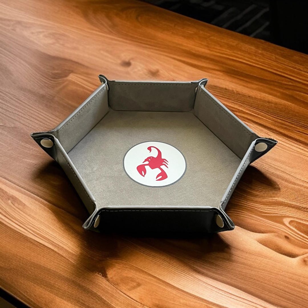 Scorpions Army Grey Folding Hexagon Dice Tray - PU Leather and Soft ...
