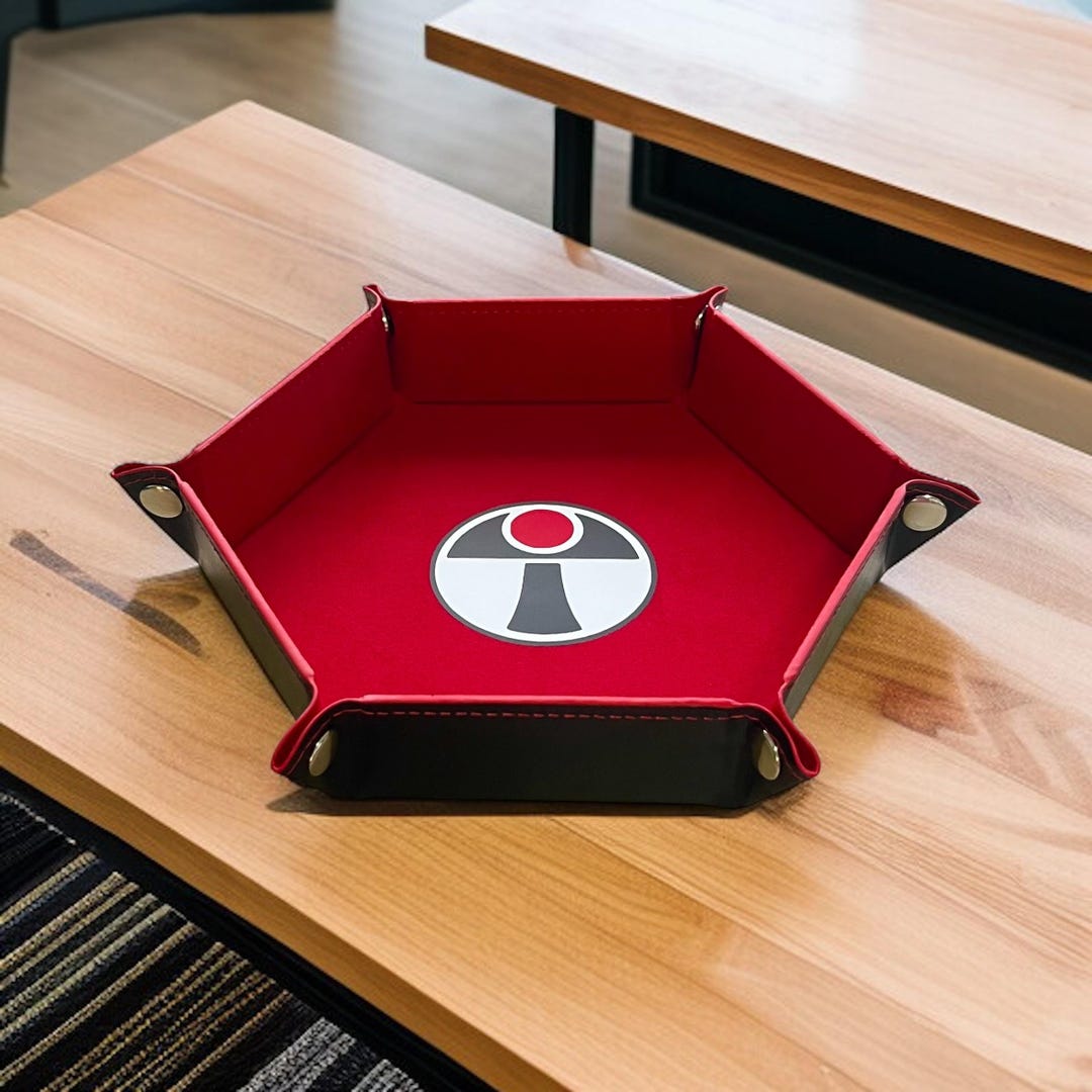 F.E Army Red Folding Hexagon Dice Tray - PU Leather and Soft Velvet - Etsy