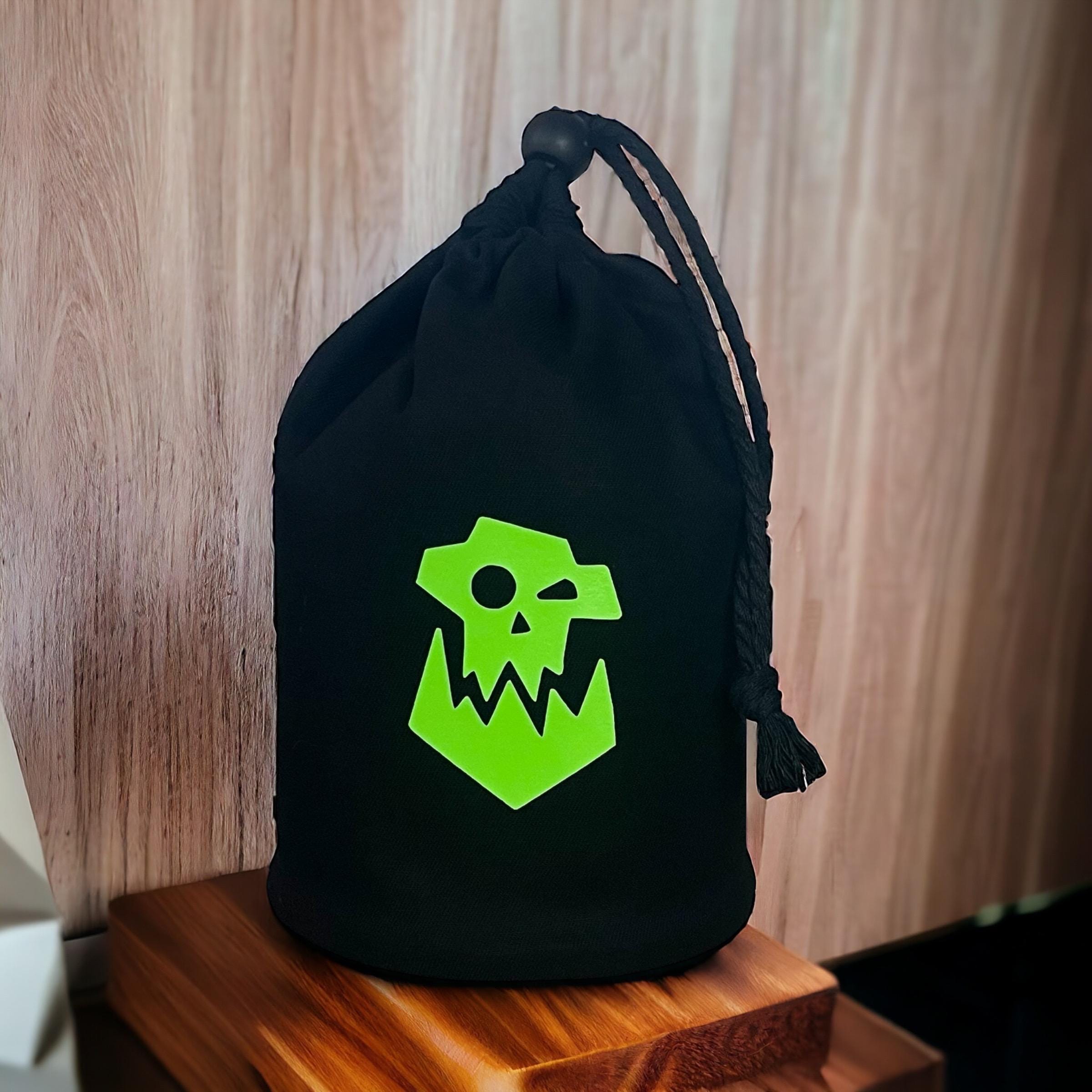 Ork Army Large Standing Black Dice Bag & Folding Hexagon Dice Tray ...