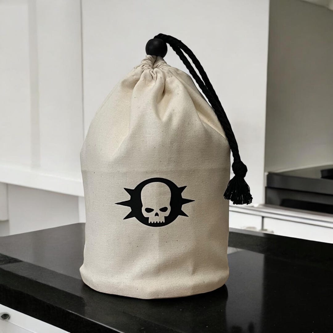 Plague Marines Army Bone/cream/natural Seeded Large Standing Dice Bag ...