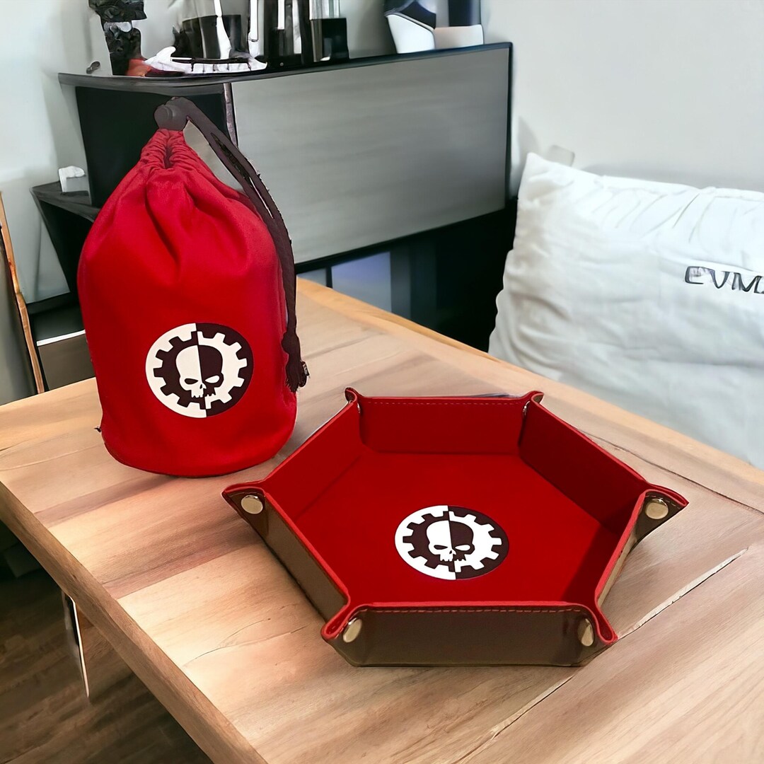 Mars Army Large Standing Red Dice Bag & Folding Hexagon Dice Tray ...