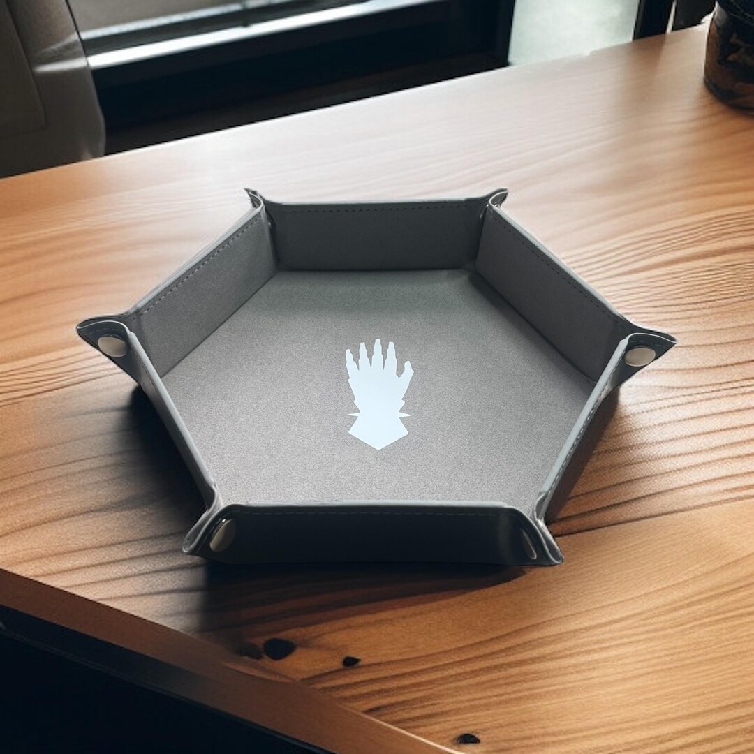 Iron Arms Army Grey Folding Hexagon Dice Tray - PU Leather and Soft ...