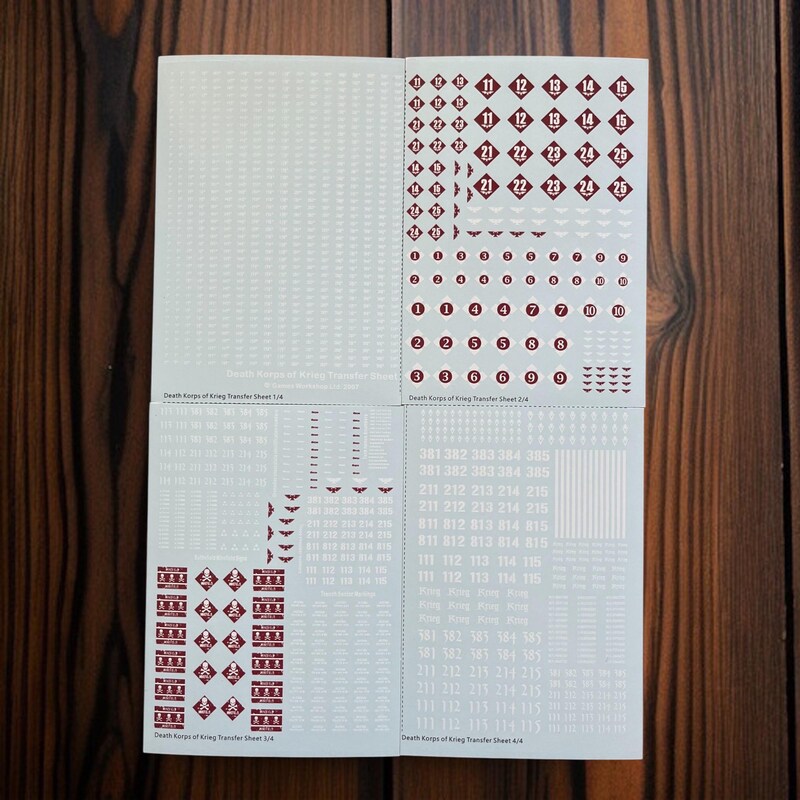 40k Transfer Sheets - Etsy