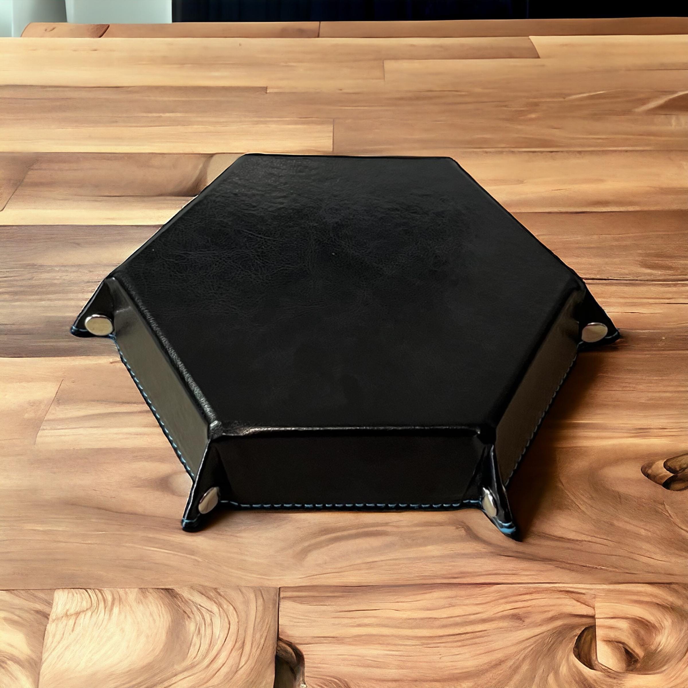 Wolf Marines Army Turquoise Folding Hexagon Dice Tray - PU Leather and ...