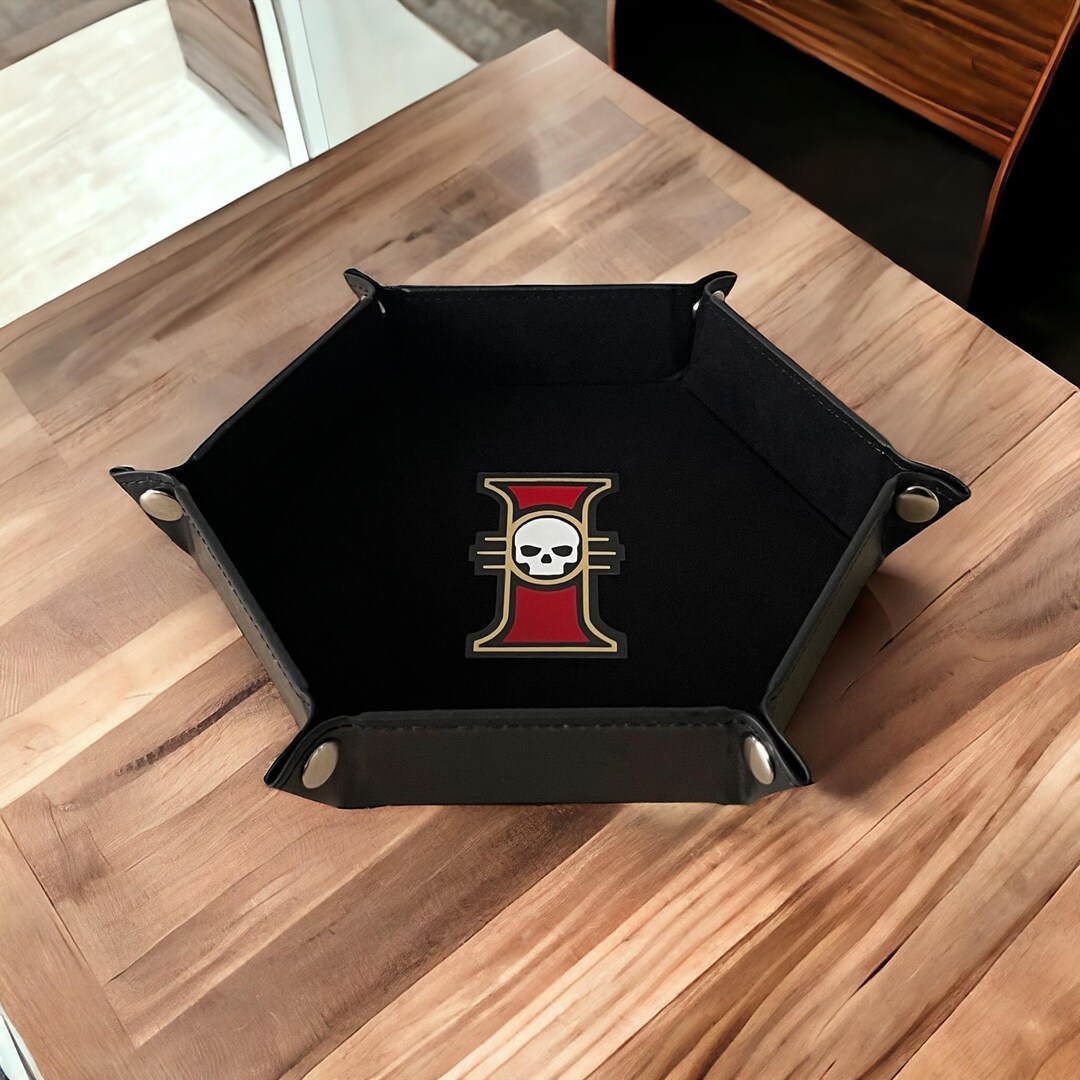 Investigators Army Black Folding Hexagon Dice Tray - PU Leather and ...