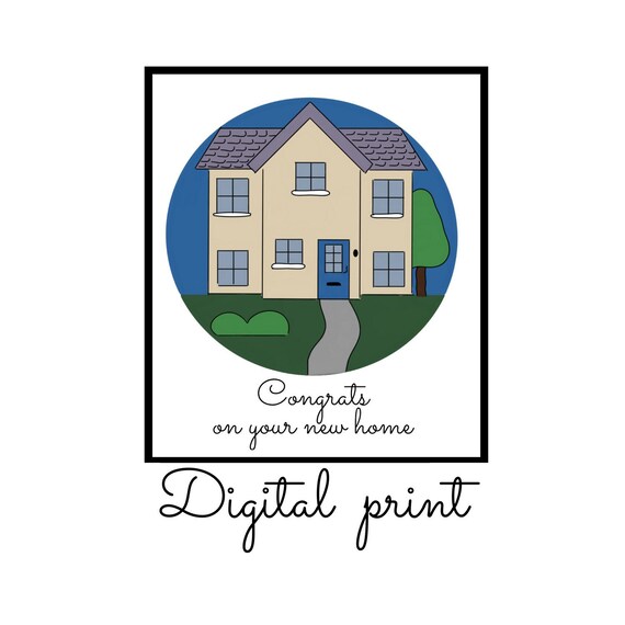 Drawing & Illustration Art & Collectibles First Home Illustration ...